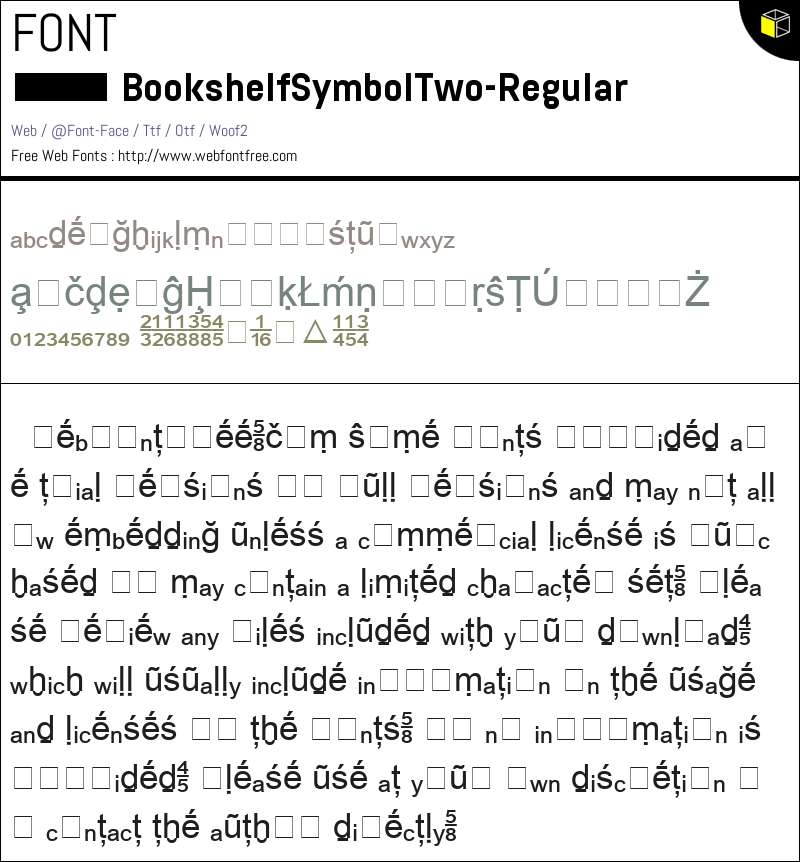 Bookshelf Symbol 2 Fonts Downloads - WebFontFree.Com