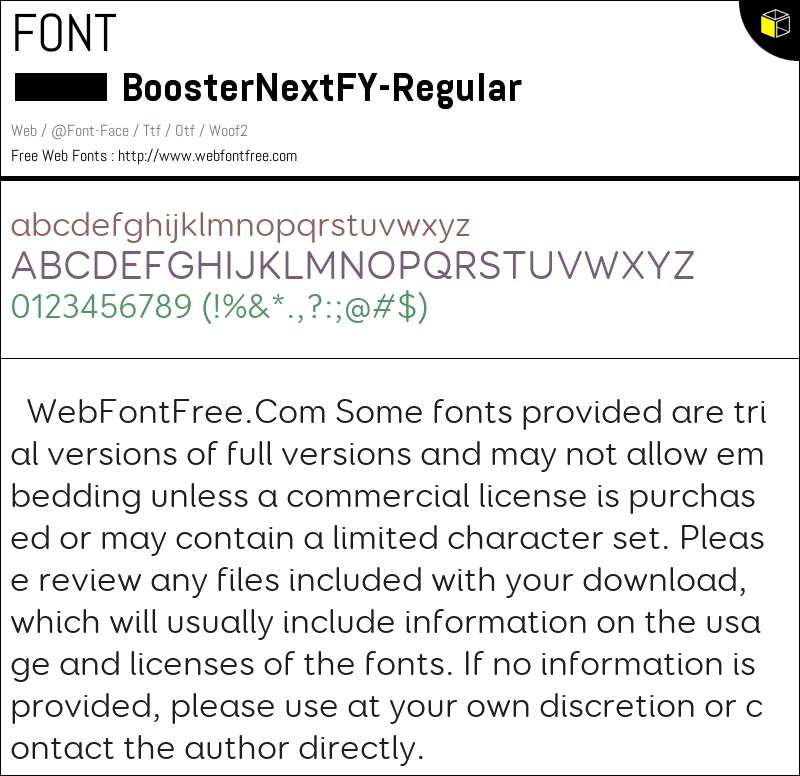 Booster Next FY Regular Fonts Downloads - WebFontFree.Com