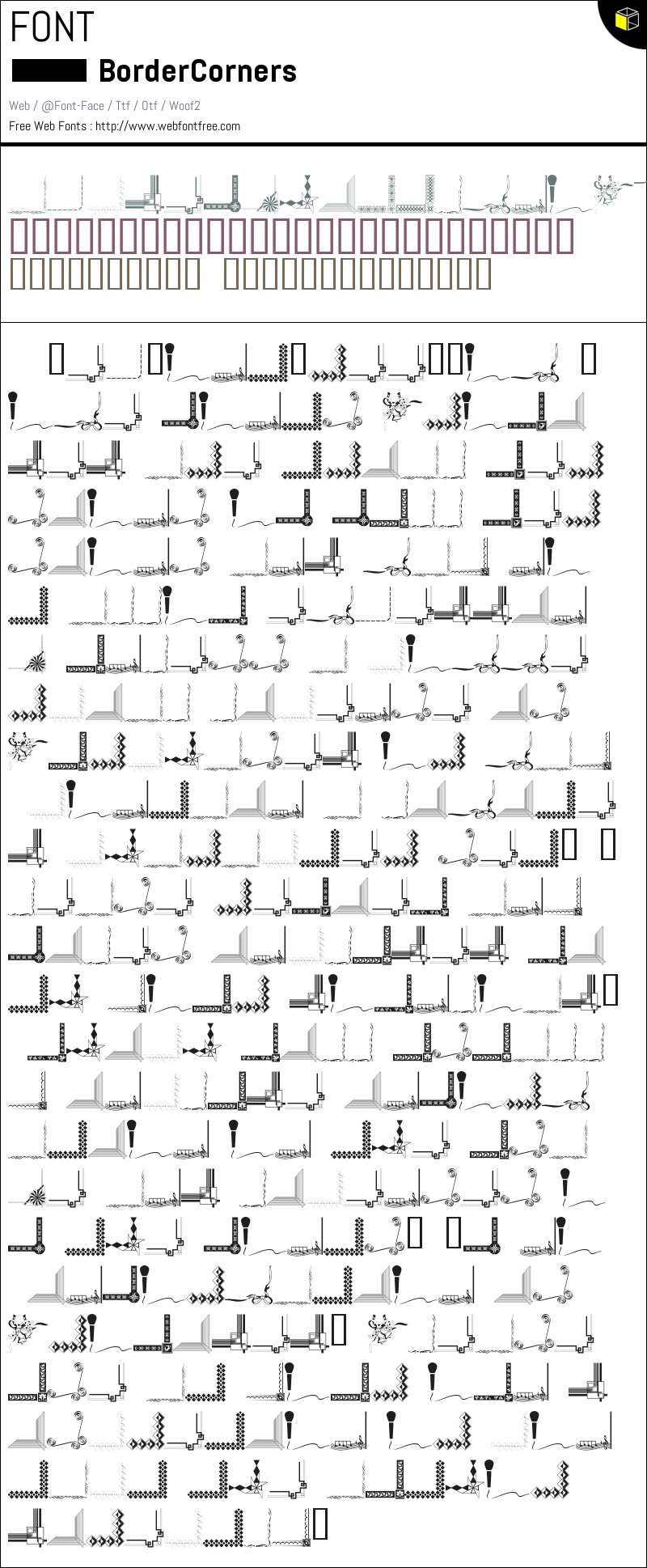 Border Corners Fonts Downloads - WebFontFree.Com