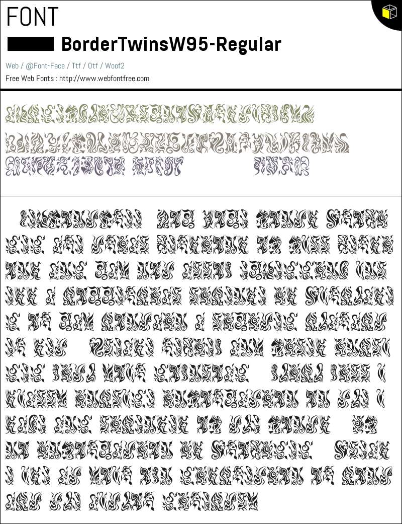 BorderTwins W95 Regular Fonts Downloads - WebFontFree.Com