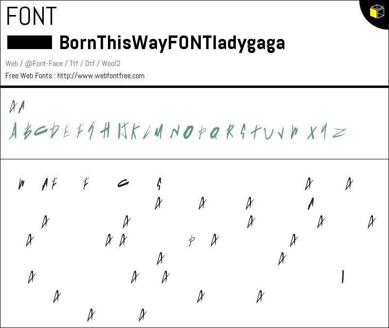 Born This Way FONT (lady gaga) 字体 下载 - WebFontFree.Com