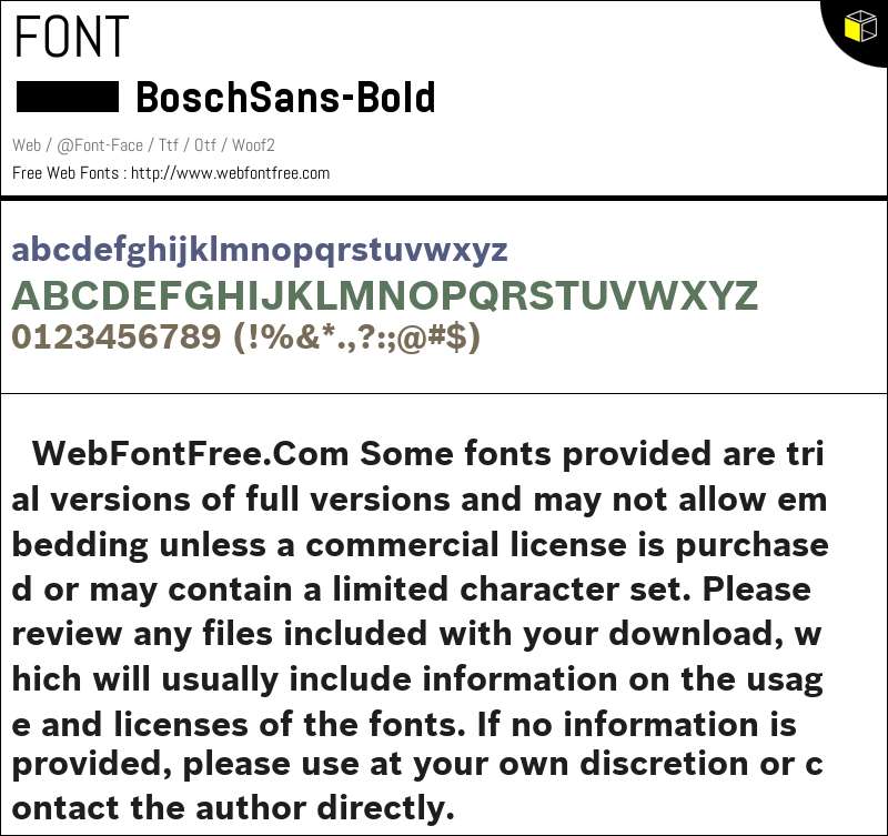 Bosch Sans Bold 字体 下载 - WebFontFree.Com