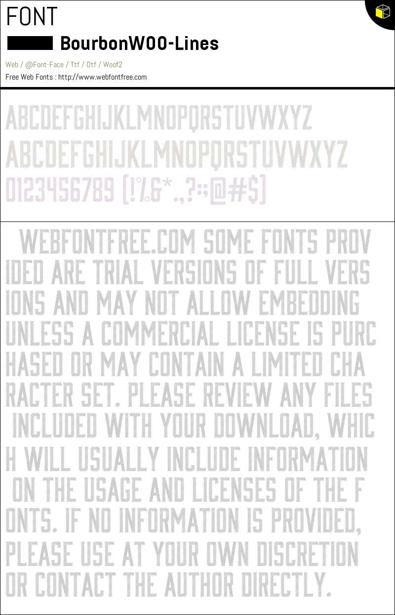 Bourbon W00 Lines Fonts Downloads - WebFontFree.Com