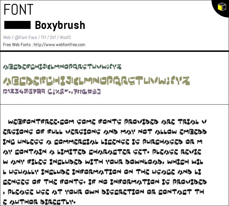 Boxybrush Fonts Downloads - WebFontFree.Com