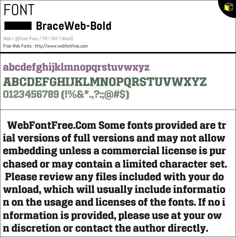 BraceWeb Bold Fonts Downloads - WebFontFree.Com