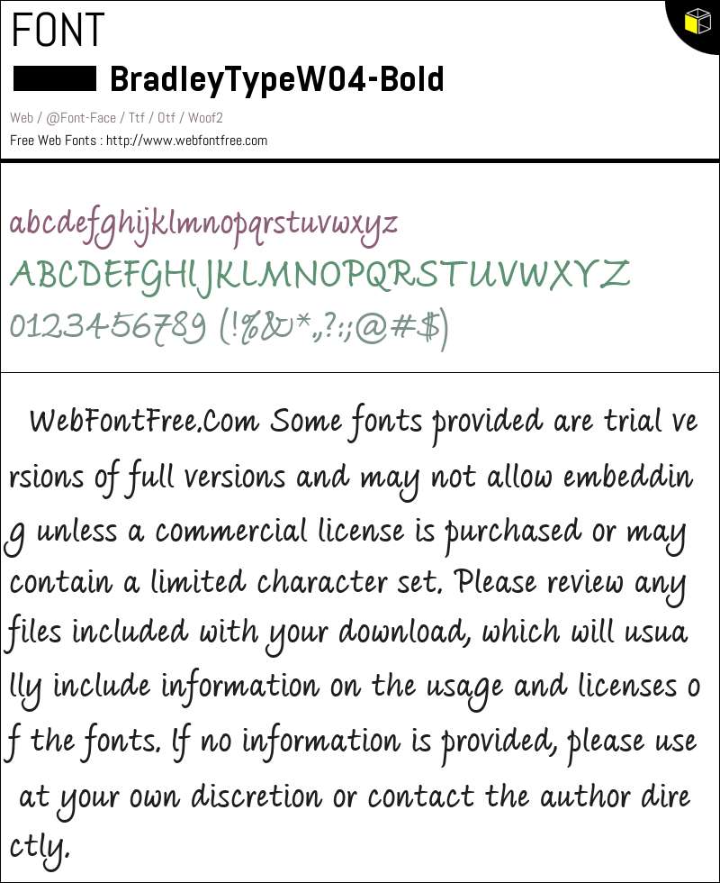 Bradley Type W04 Bold Fuentes Descargar - WebFontFree.Com