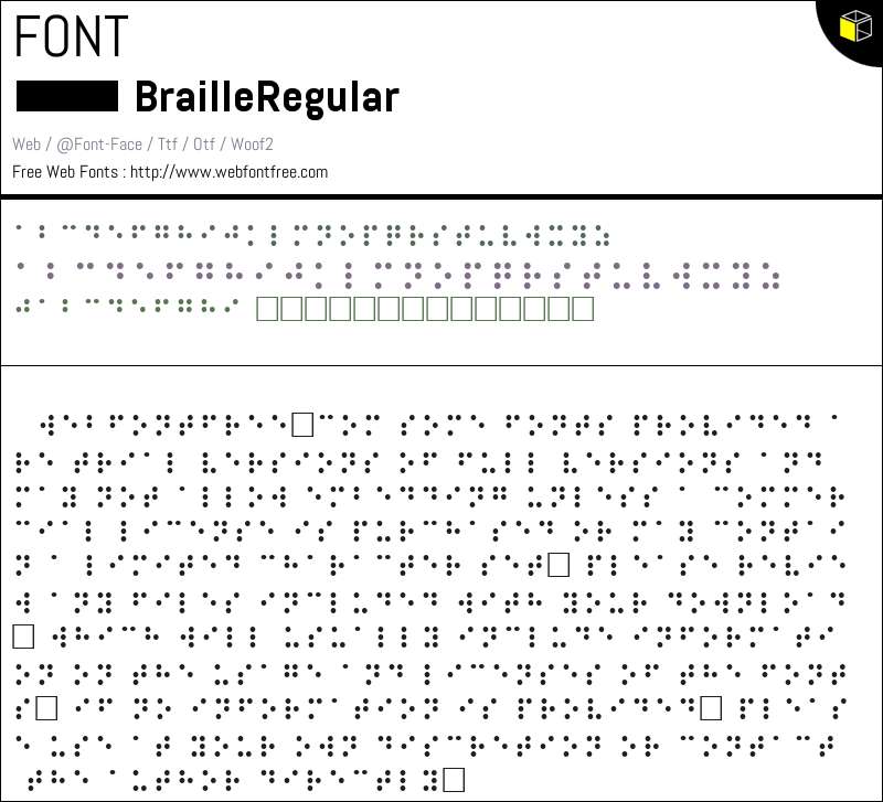 Braille Regular Fonts Downloads - WebFontFree.Com