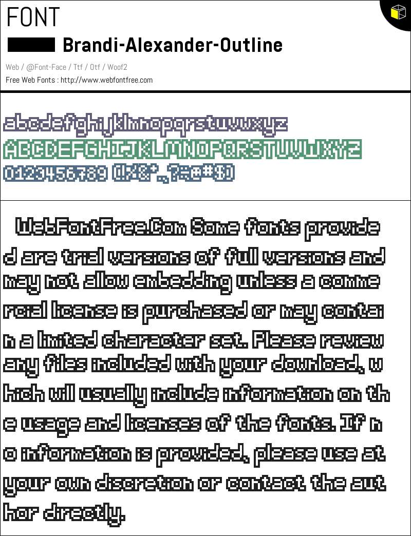 Brandi Alexander Outline Regular Fonts Downloads - WebFontFree.Com