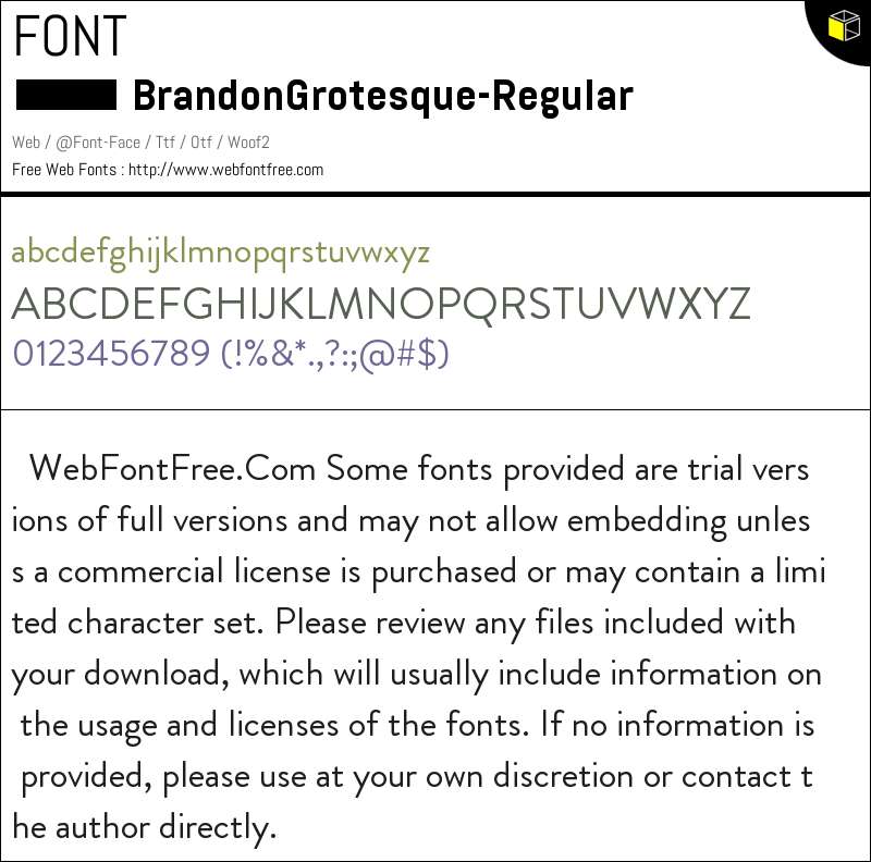 BrandonGrotesque-Regular 字体 下载 - WebFontFree.Com