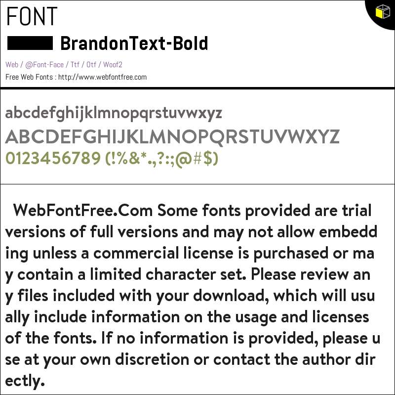 BrandonText-Bold 字体 下载 - WebFontFree.Com