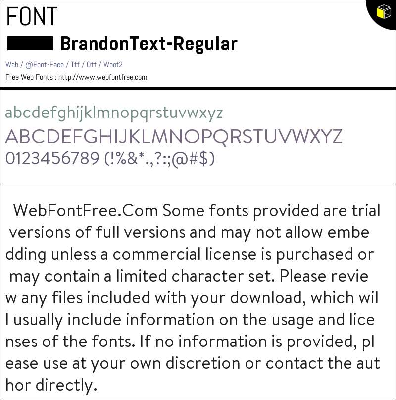 BrandonText-Regular 字体 下载 - WebFontFree.Com