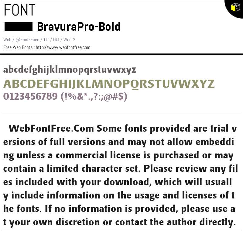 Bravura Pro Bold Fonts Downloads - WebFontFree.Com