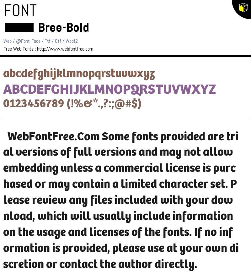 Bree-Bold Fonts Downloads - WebFontFree.Com