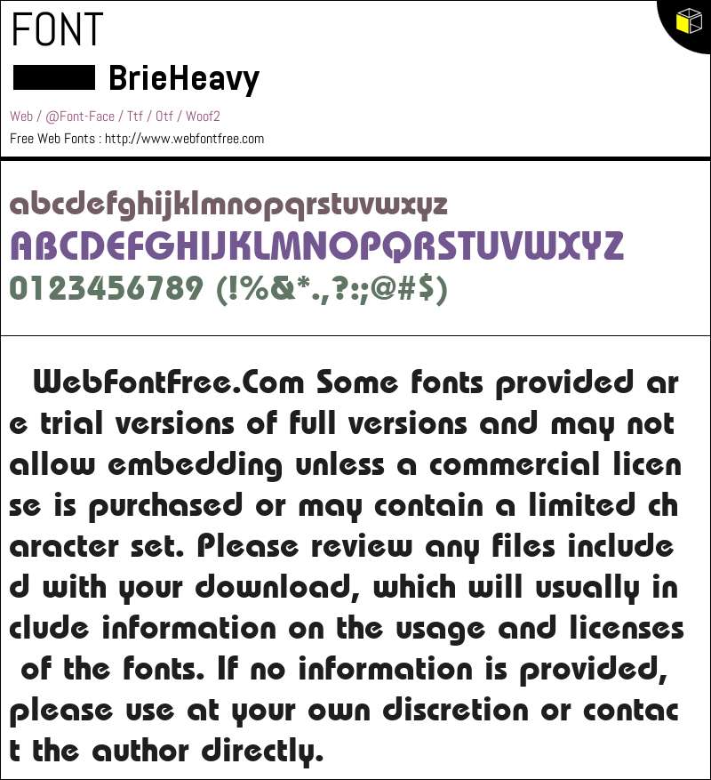 Brie Heavy Fonts Downloads - WebFontFree.Com