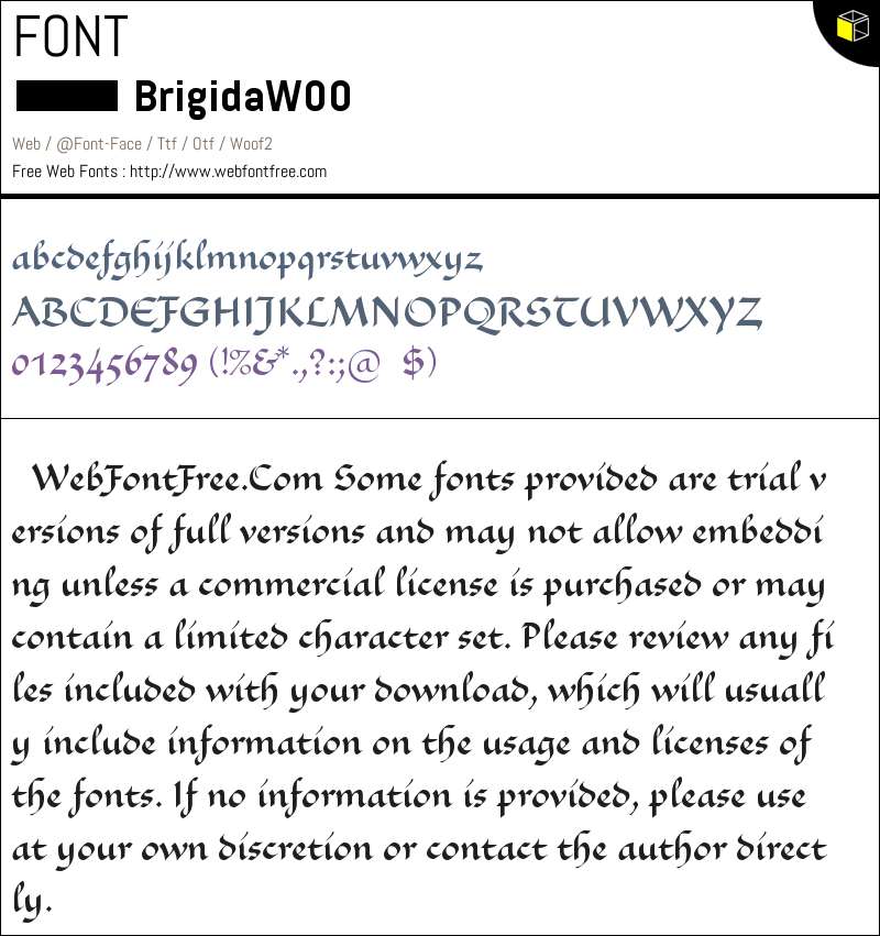 Brigida W00 Fonts Downloads - WebFontFree.Com