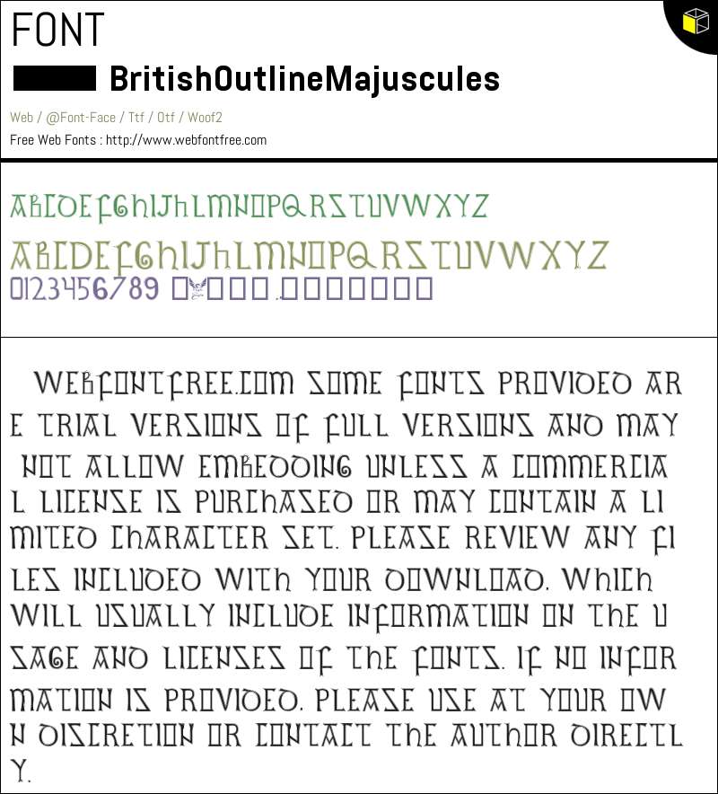 British Outline Majuscules Fonts Downloads - WebFontFree.Com