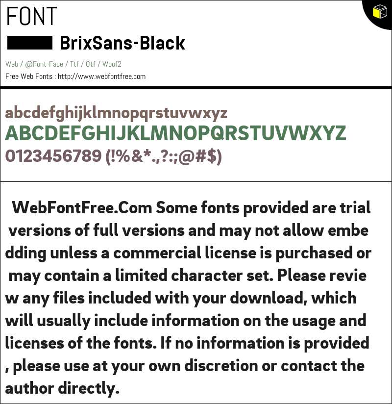 Brix Sans Black 字体 下载 - WebFontFree.Com