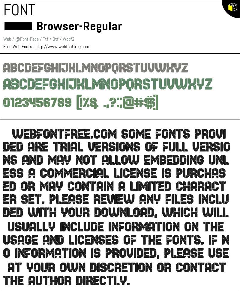 Browser Regular Fonts Downloads - WebFontFree.Com