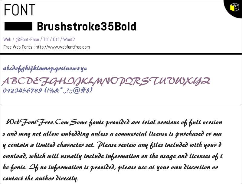 Brushstroke 35 Bold Fonts Downloads - WebFontFree.Com