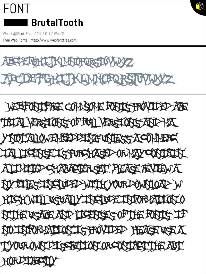 Brutal Tooth Fonts Downloads - WebFontFree.Com
