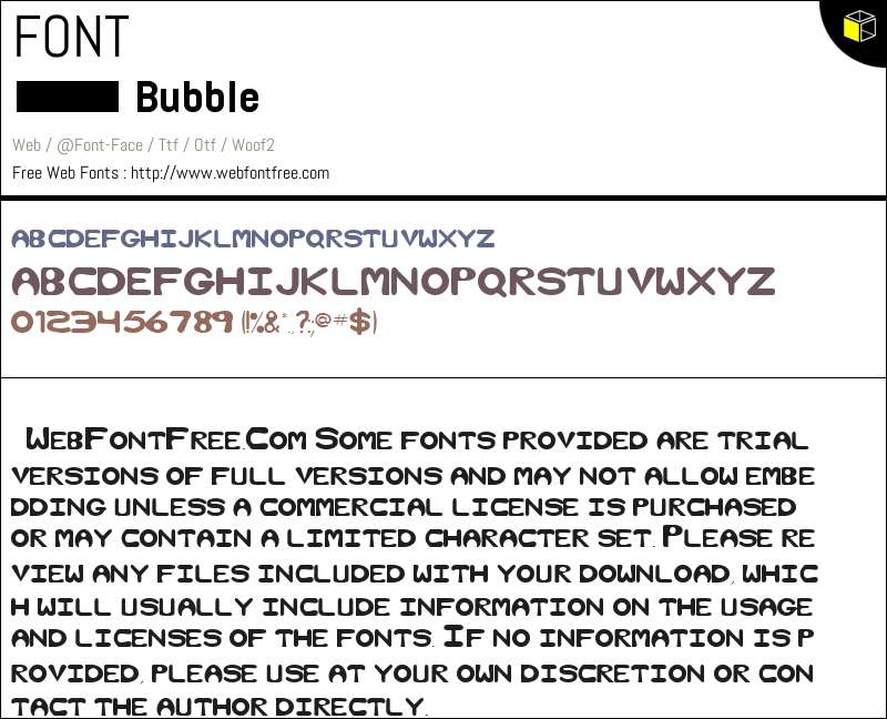 Bubble Fonts Downloads - WebFontFree.Com