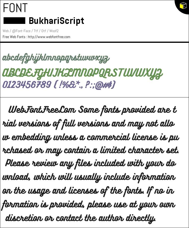 Bukhari Script 字体 下载 - WebFontFree.Com