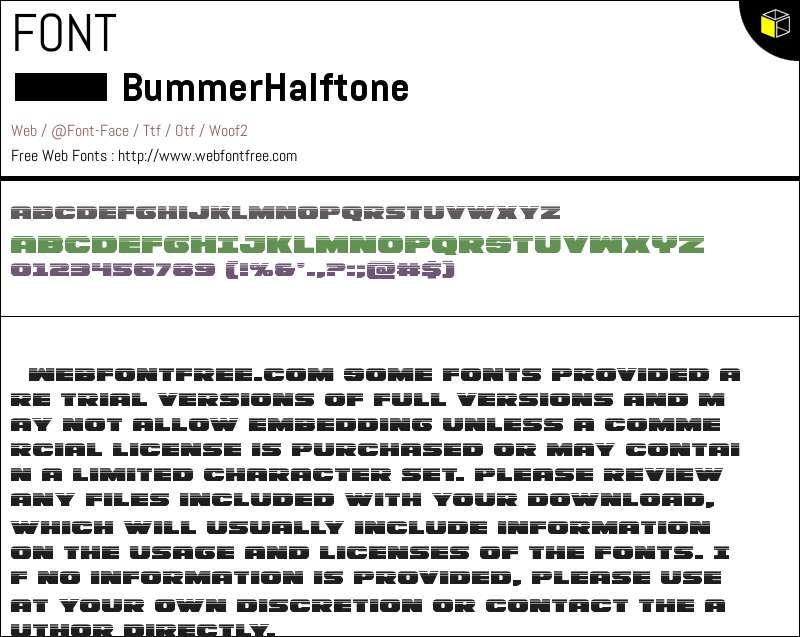 Bummer Halftone Fonts Downloads - WebFontFree.Com