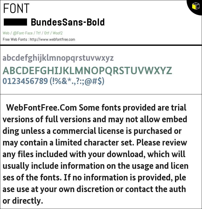 BundesSans-Bold Fonts Downloads - WebFontFree.Com