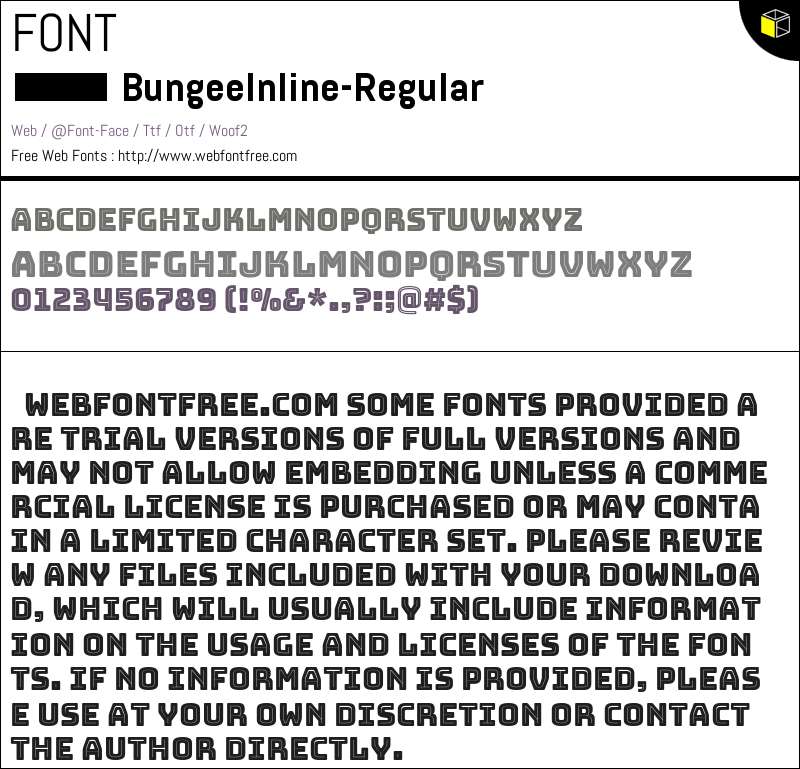 Bungee Inline 字体 下载 - WebFontFree.Com