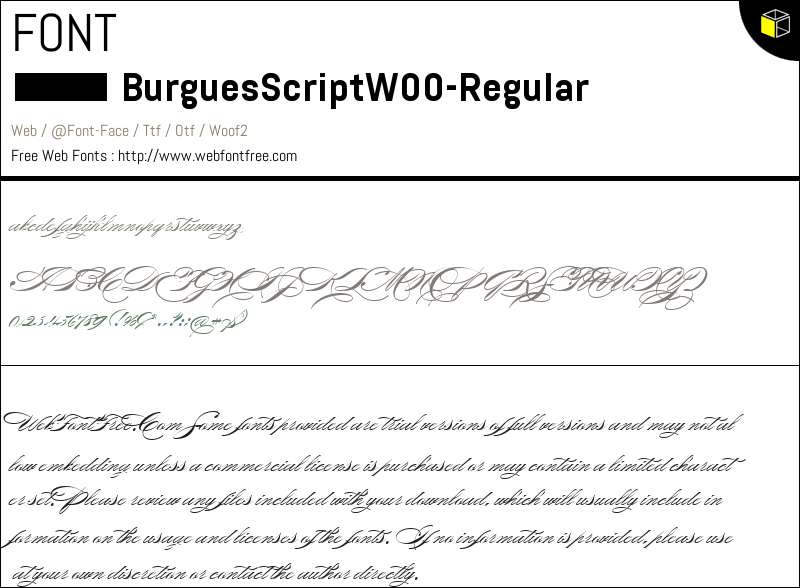Burgues Script W00 Regular Fonts Downloads - WebFontFree.Com