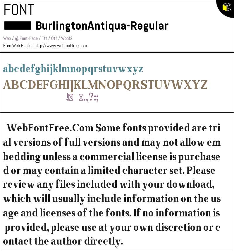 Burlington Antiqua Fonts Downloads - WebFontFree.Com