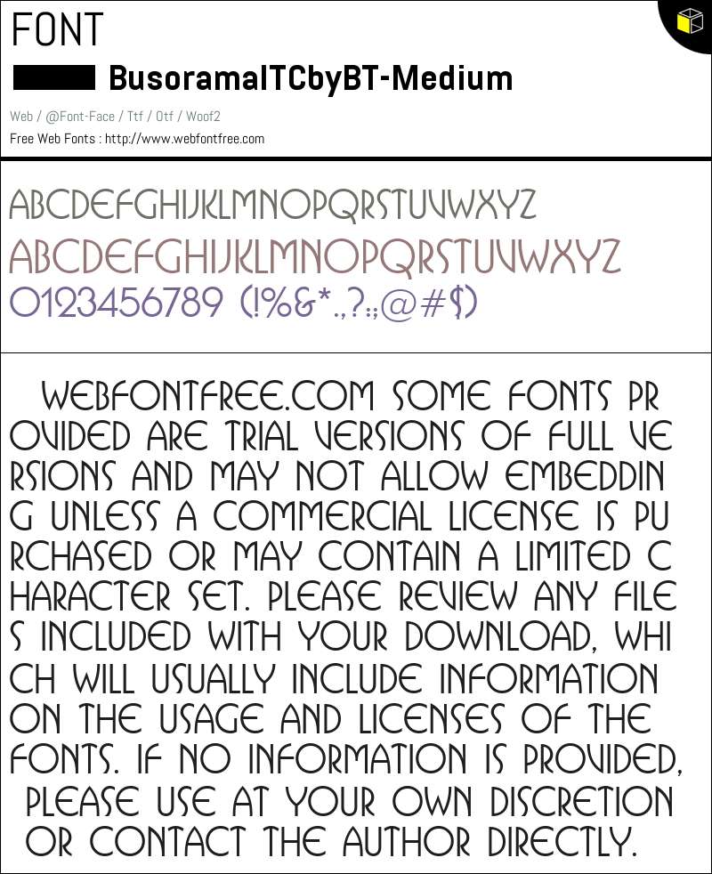 Busorama Medium BT Fuentes Descargar - WebFontFree.Com