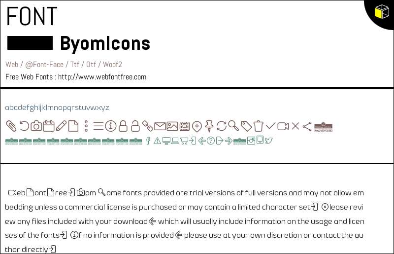 Byom Icons Fonts Downloads - WebFontFree.Com