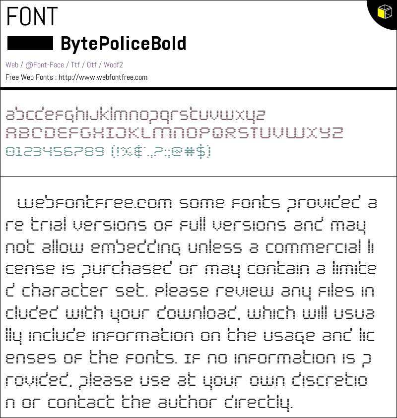 Byte Police Bold Fonts Downloads - WebFontFree.Com