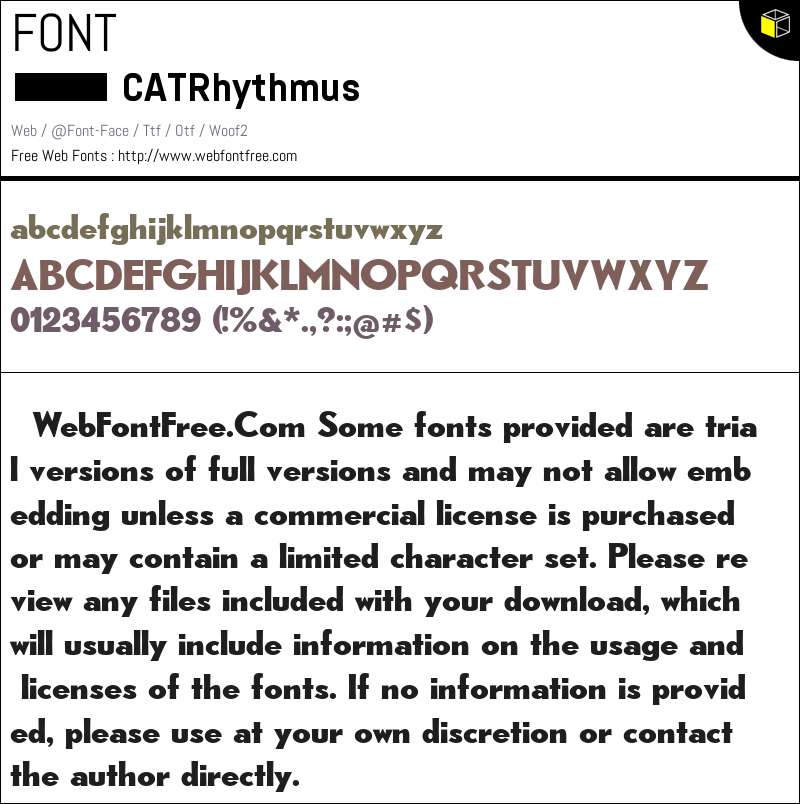 CAT Rhythmus 字体 下载 - WebFontFree.Com
