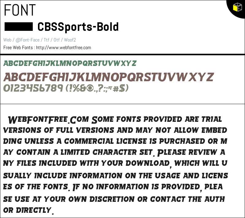 CBS Sports Bold Fonts Downloads - WebFontFree.Com