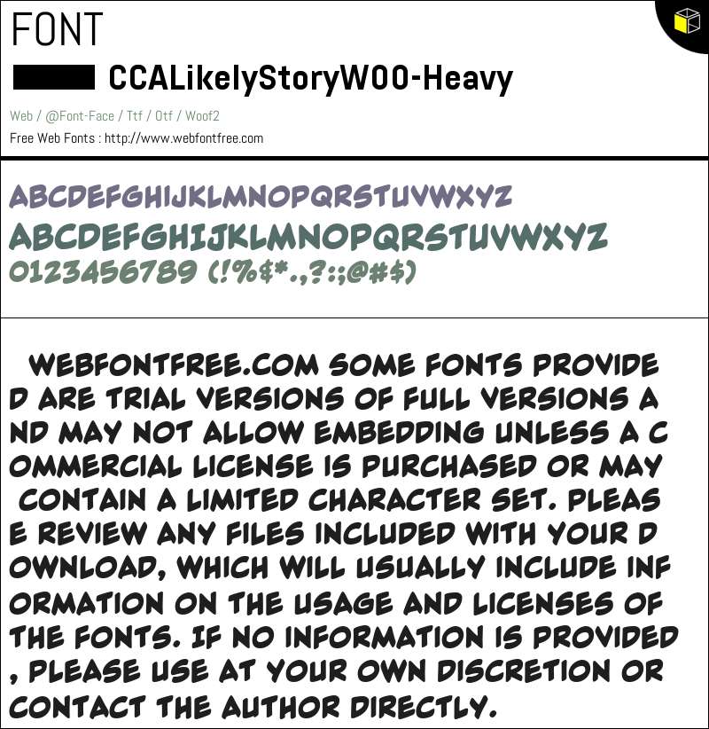 CCALikelyStory W00 Heavy Fonts Downloads - WebFontFree.Com