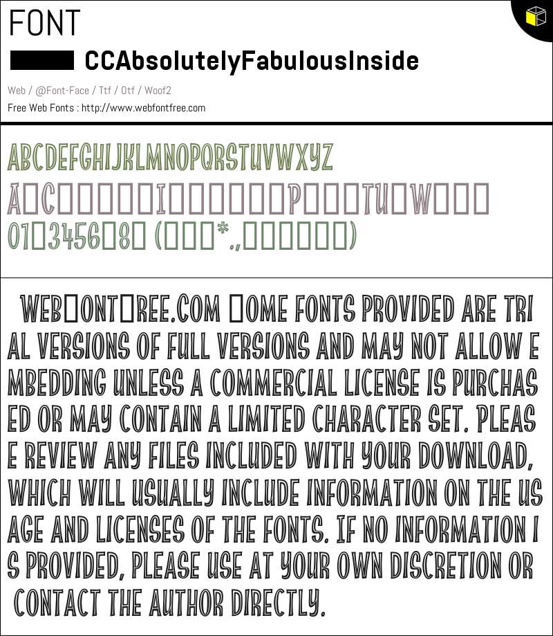 CCAbsolutelyFabulousInside Fonts Downloads - WebFontFree.Com