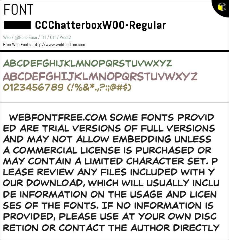 CCChatterbox W00 Regular Fonts Downloads - WebFontFree.Com