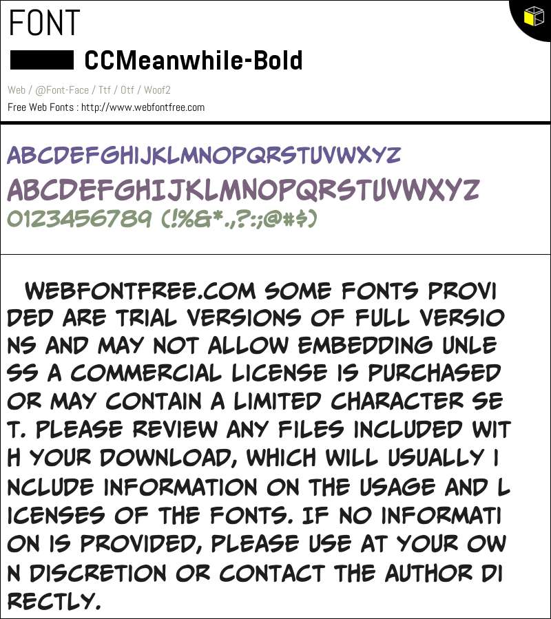 CCMeanwhile Bold Fonts Downloads - WebFontFree.Com