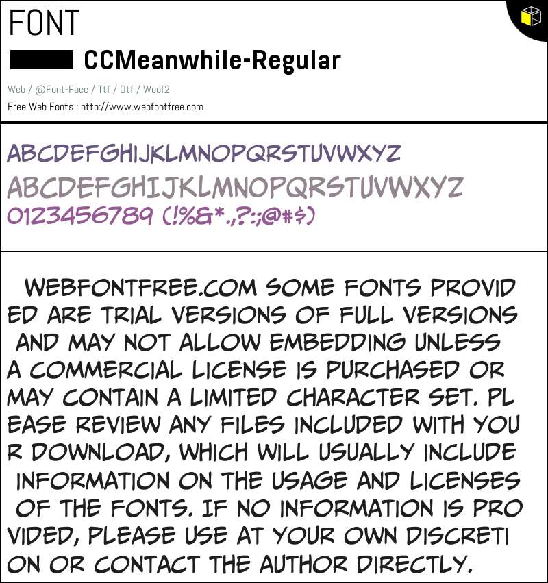 CCMeanwhile Regular Fuentes Descargar - WebFontFree.Com