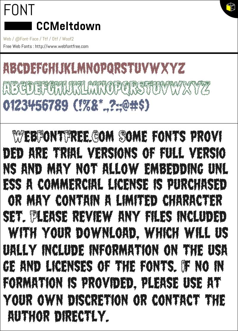 CCMeltdown Fonts Downloads - WebFontFree.Com