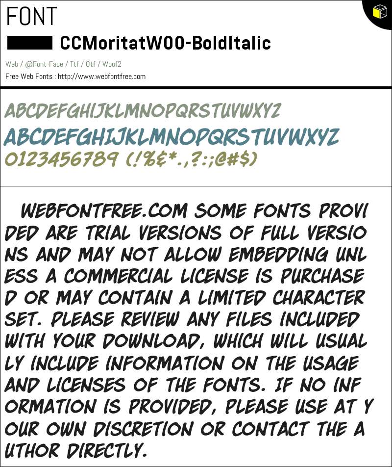 CCMoritat W00 Bold Italic Fonts Downloads - WebFontFree.Com