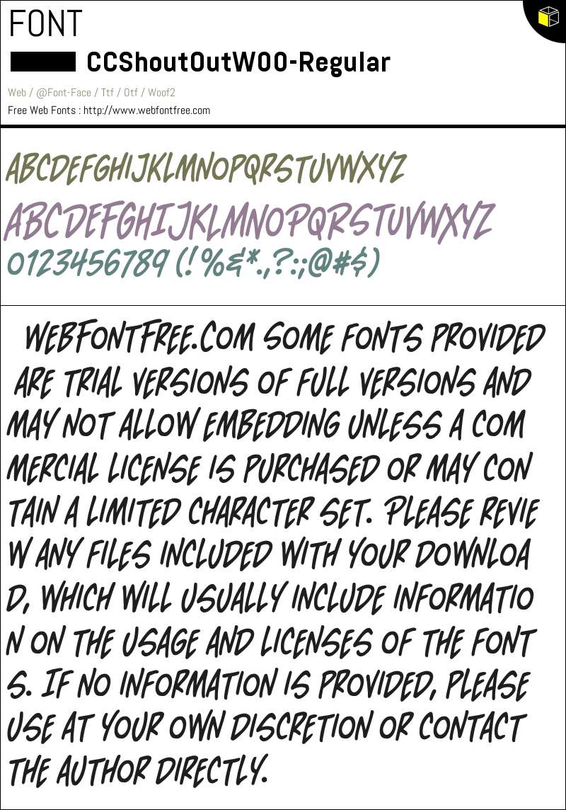 CCShoutOut W00 Regular Fonts Downloads - WebFontFree.Com