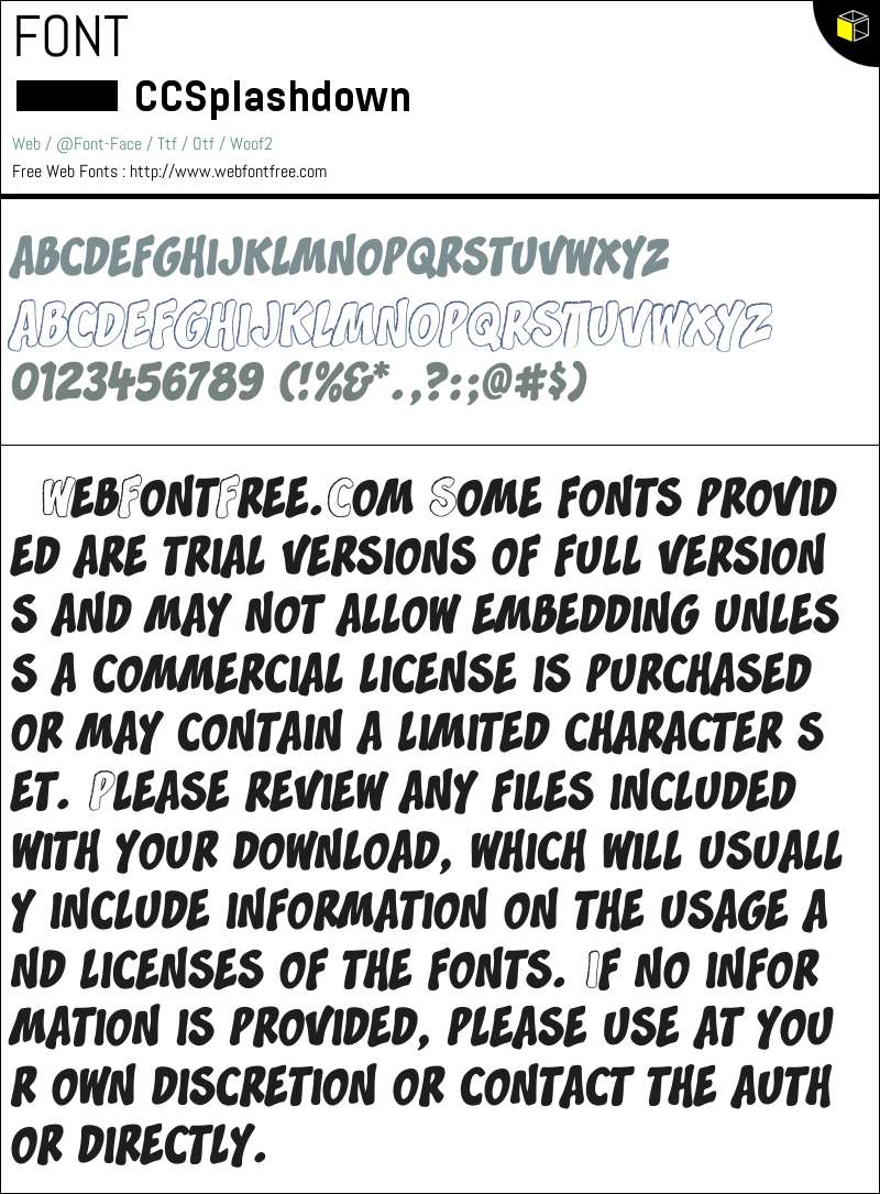 CCSplashdown Fonts Downloads - WebFontFree.Com