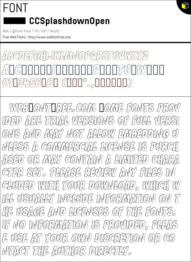 CCSplashdownOpen Fonts Downloads - WebFontFree.Com