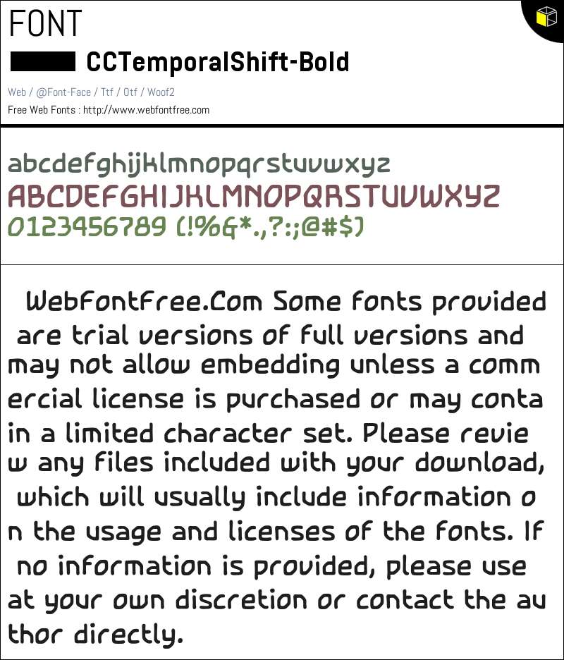 CCTemporalShift Bold Fonts Downloads - WebFontFree.Com