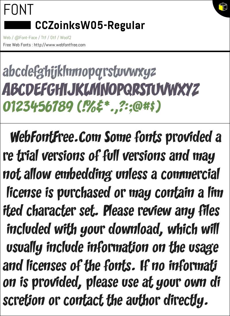 CCZoinks W05 Regular 字体 下载 - WebFontFree.Com