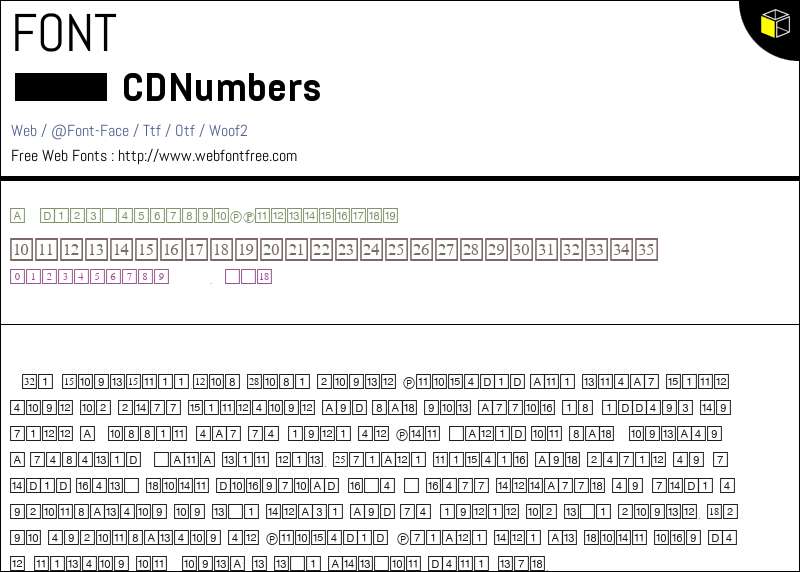 CD Numbers Fonts Downloads - WebFontFree.Com