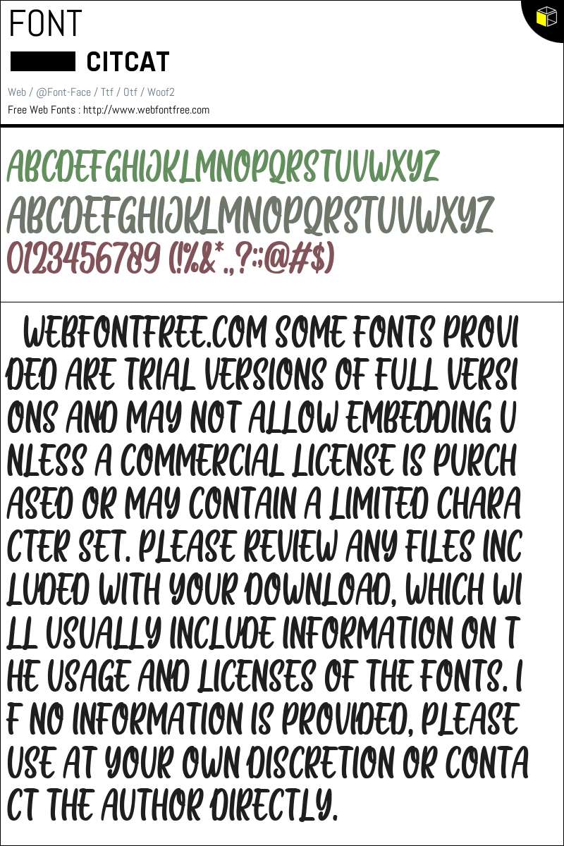 CITCAT Fonts Downloads - WebFontFree.Com